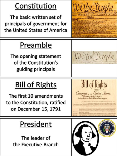 The Constitution Word Wall Cards | Teaching Resources