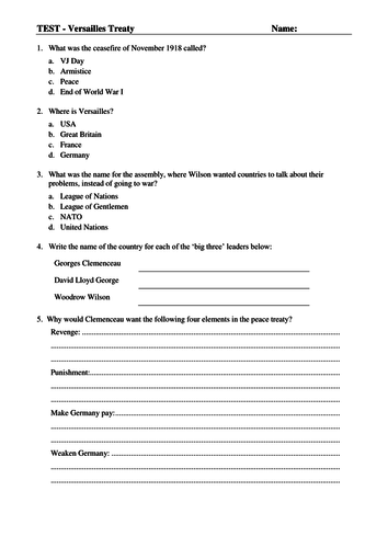 WWI & WWII History Tests | Teaching Resources