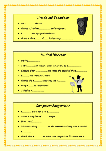 Performance Roles in the Music Industry | Teaching Resources