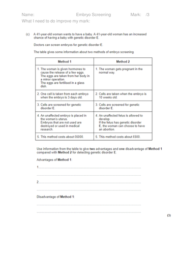 Inherited Disorder New Aqa Biology Gcse Teaching Resources