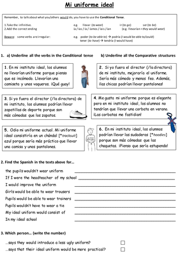 KS4 Spanish: My ideal school uniform | Teaching Resources