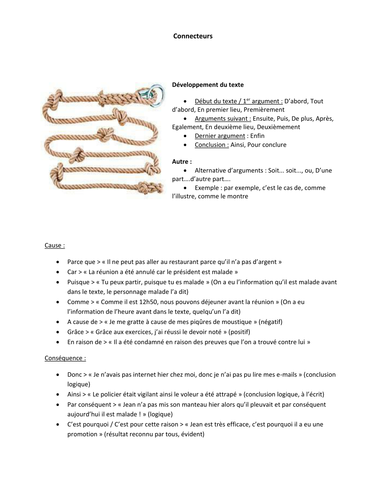 Bundle on Connectives and Time words in French | Teaching Resources