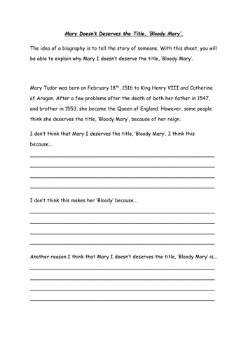 Does Mary I Deserve the Name 'Bloody Mary'? | Teaching Resources