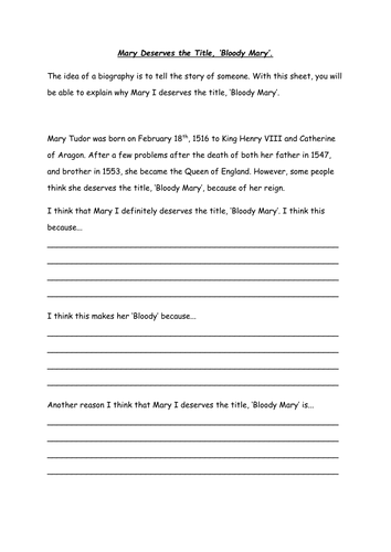 Does Mary I Deserve the Name 'Bloody Mary'? | Teaching Resources