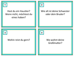 German Conversation Starter Task Cards - Deutsch Sprechen (Beginner ...