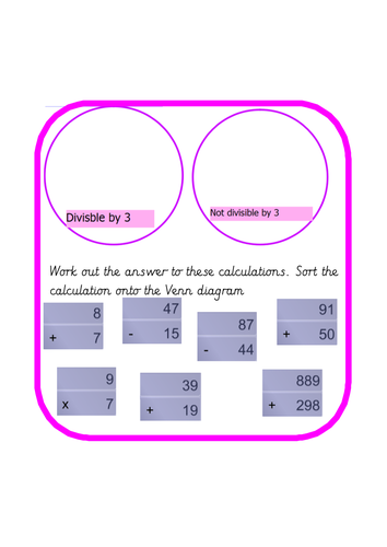 Divisibility Tests Numbers Divisible by 3 | Teaching Resources