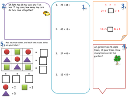 Year 2 Addition Mix Worksheets: number sentences, word problems ...