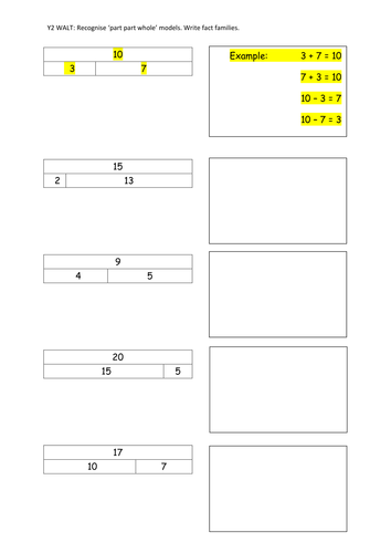Year 1 and Year 2 Addition and Subtraction, partitioning, comparing ...