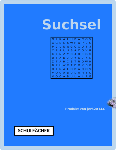 Schulfacher (School Subjects in German) Wordsearch | Teaching Resources