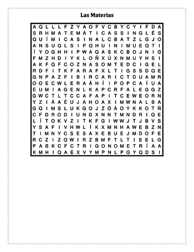 Materias (School Subjects in Spanish) Wordsearch | Teaching Resources