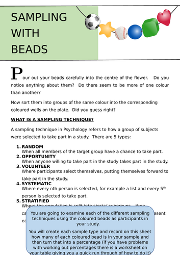 SAMPLING TECHNIQUES - Sampling with beads - FULL LESSON including ...