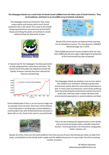 Eco-Tourism - The Galapagos Islands | Teaching Resources