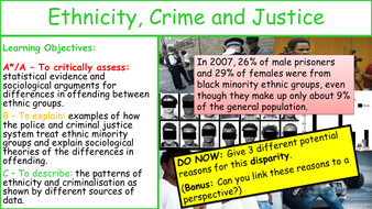 Year 13 Ethnicity and Crime | Teaching Resources