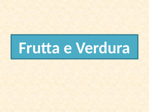 Frutta e Verdura (Fruits and Vegetables in Italian) PowerPoint ...