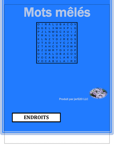Endroits (Places in French) Wordsearch | Teaching Resources