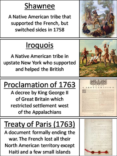 The French and Indian War Word Wall Cards (Seven Year's War) | Teaching ...