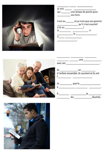 French KS4 picture task activity and associated worksheet on the topic ...