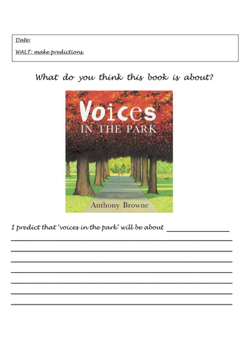 Guided reading planning + resources - Voices in the park (Anthony ...