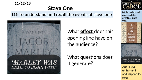 A Christmas Carol: Preface and Stave One | Teaching Resources