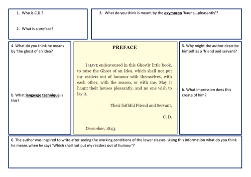 A Christmas Carol: Preface and Stave One | Teaching Resources