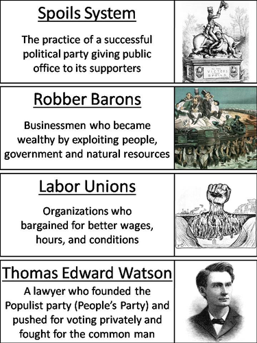 The Gilded Age and Robber Barons Word Wall Cards | Teaching Resources