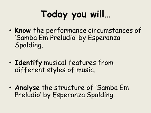 Edexcel GCSE Music - Samba Em Preludio | Teaching Resources