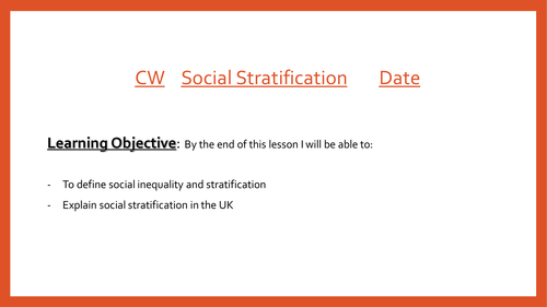 Sociology- Social Stratification | Teaching Resources