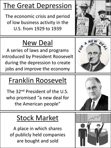 The Great Depression Word Wall Cards | Teaching Resources