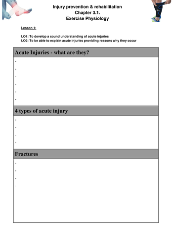 A-Level PE. Injury Prevention & Rehabilitation (Chapter 3.1) | Teaching ...