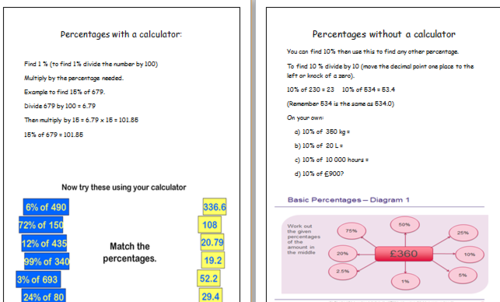 GCSE Maths percentages full lesson with 24 page workbook challenge and ...
