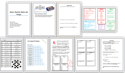 Functional skills or GCSE maths. Mean median mode and range lesson with ...