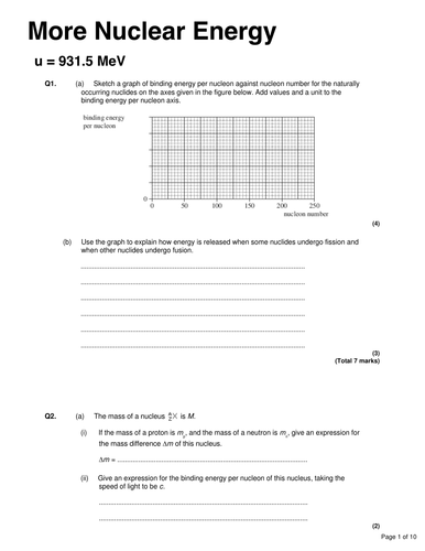 Physics A Level Unit 5 revision | Teaching Resources