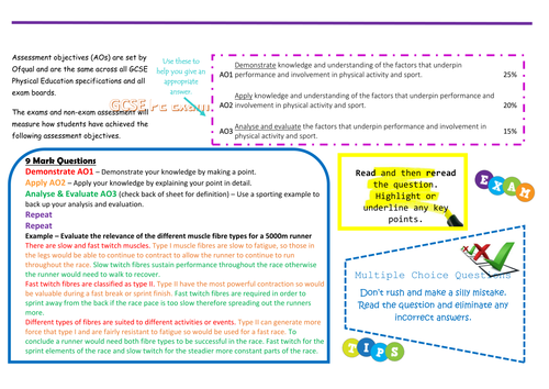 GCSE PE Exam Technique and Command Words Helpsheet | Teaching Resources