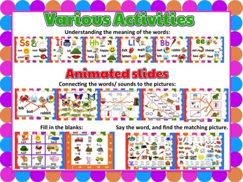Phonics 1-7 Animated Powerpoint - BUNDLE of 155 slides | Teaching Resources