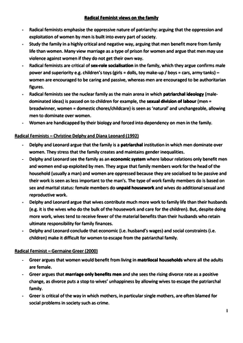 AS Sociology Family - Feminist Perspectives on the Family | Teaching ...