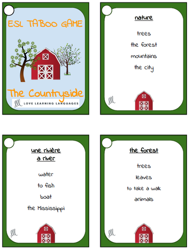 Countryside - ESL Taboo Speaking Game - American English | Teaching ...