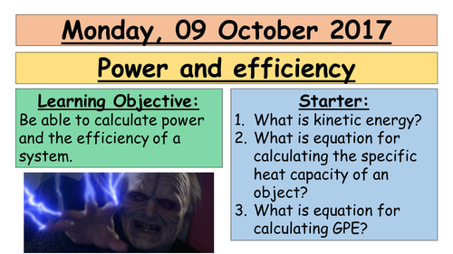 AQA GCSE (9-1) - Power and efficiency | Teaching Resources