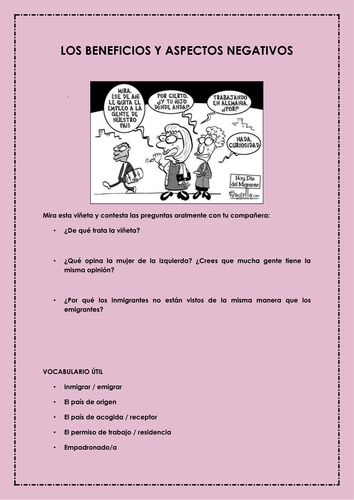 AQA New A Level Spanish: Los beneficios y los aspectos negativos de la ...