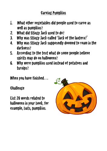 Halloween Comprehensions / Story / Resources | Teaching Resources