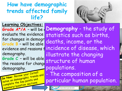 AS Sociology Family - Demographic Trends - Birth, Death and Migration ...