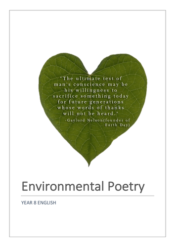 Environmental Poetry Year 8 | Teaching Resources