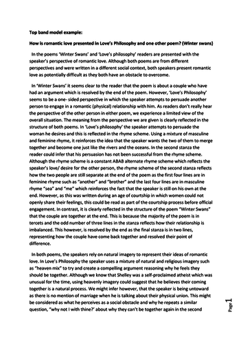 AQA 2017 2018 Love and relationships poetry anthology level 8 9 top ...