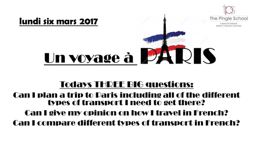 LES TRANSPORTS WITH COMPARATIVES FULL LESSON PLAN/DIFFERENTIATED ...