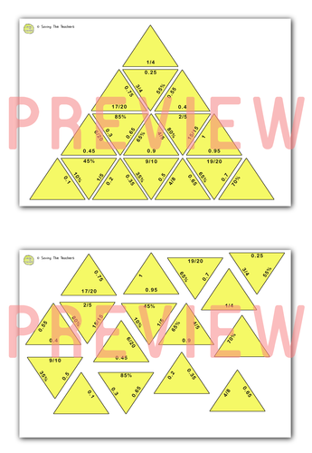 Fractions, Decimals, and Percents Tarsia Puzzle Activity | Teaching ...