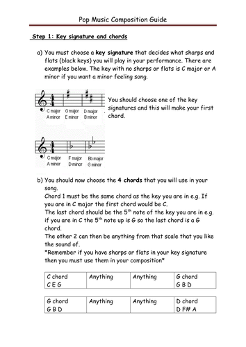GCSE Music Pop Music Composition | Teaching Resources