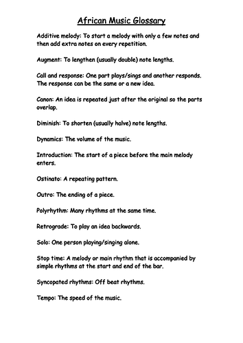 African Music - Composition | Teaching Resources