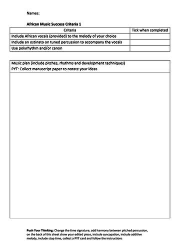 African Music - Composition | Teaching Resources