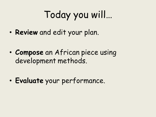African Music - Composition | Teaching Resources