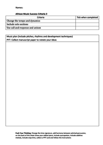 African Music - Composition | Teaching Resources