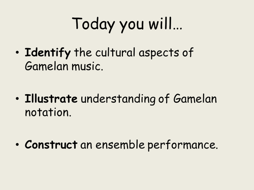 Introduction to Gamelan Music | Teaching Resources
